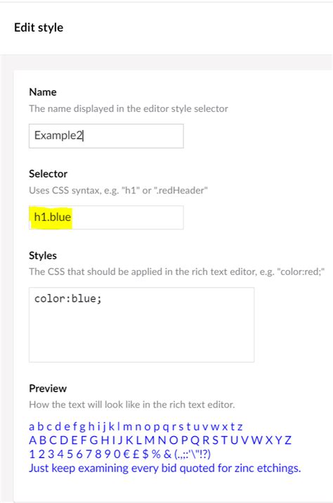 bug when using multiple styles for the same selector in rte · issue 13606 · umbraco umbraco cms