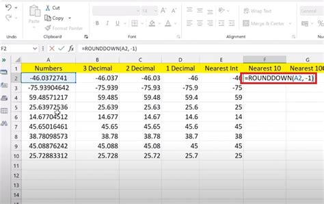 How To Use The Rounddown Function In Excel