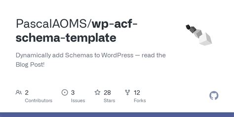 Github Pascalaomswp Acf Schema Template Dynamically Add Schemas To