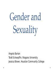GenderSexuality PPT Pptx Gender And Sexuality Angela Barian Todd Schoepflin Niagara