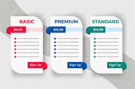 Premium Vector Professional Creative Subscription Pricing Table Template Design