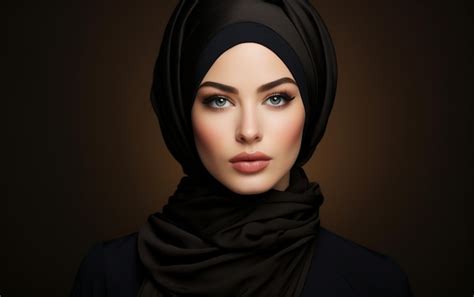 Premium Ai Image Model Woman In Black Hijab Ai