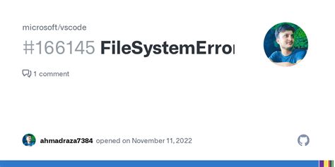 FileSystemError Issue Microsoft Vscode GitHub