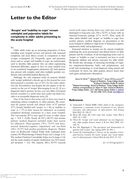 Pdf ‘acopia And ‘inability To Cope Remain Unhelpful And Pejorative Labels For Complexity In