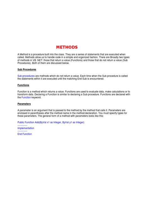 Predefined Vb Net Functions Pdf Parameter Computer Programming String Computer Science