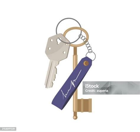 홈 도어 키 뭉치 현대 고무 펜던트 만화 벡터 일러스트 레이 션과 흰색 절연 가정 생활에 대한 스톡 벡터 아트 및 기타 이미지 가정 생활 가정의 방 개성 개념