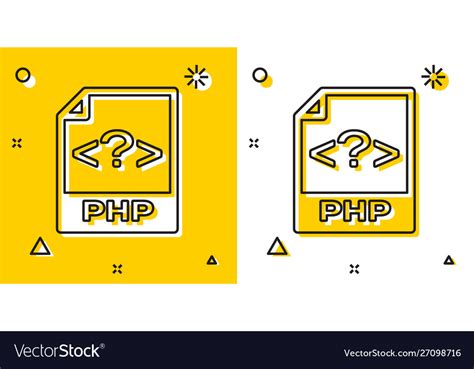 Black Php File Document Download Php Button Icon Vector Image