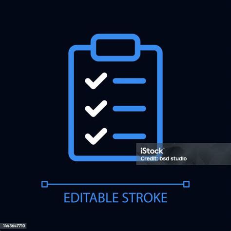 Checklist Pixel Perfect Color Linear Ui Icon For Dark Theme Stock Illustration Download Image