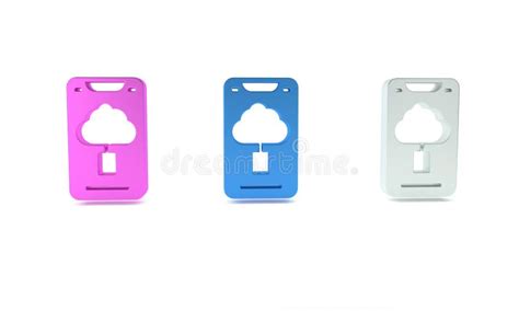 Colorful Cloud Technology Data Transfer And Storage Icon Isolated On