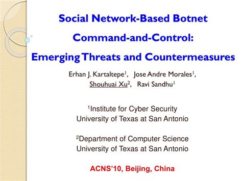 Ppt Social Network Based Botnet Command And Control Emerging