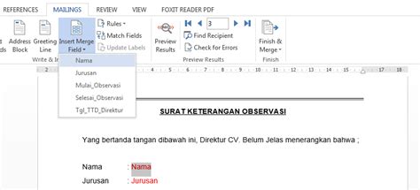 Cara Membuat Mail Merge Di Microsoft Word Warung Internet