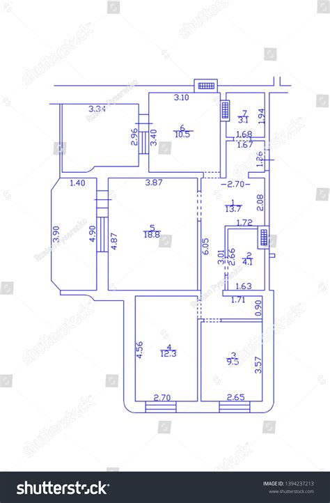 Set Blueprints Floor Plan Blueprints Floor Stock Illustration Shutterstock