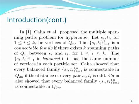 Ppt Vertex Fault Tolerance For Multiple Spanning Paths In Hypercube