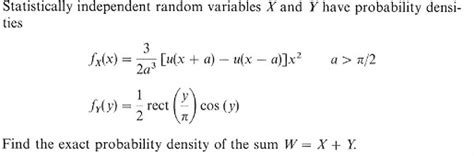 Solved Statistically Independent Random Variables X And Y Chegg