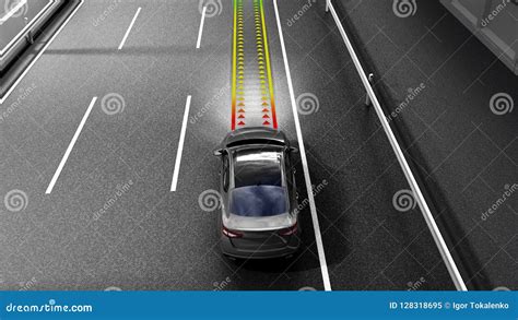 Modern Concept Of A Safe Car Collision Monitoring System 3d Rend Stock Illustration