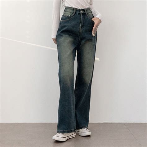 🤍기모팬츠 겨울팬츠 겨울바지🤍 딥 워싱 세미부츠컷 데님 와이드팬츠 데님팬츠 키큰녀 키작녀 하이웨스트 청바지 에이블리