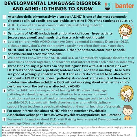 Banter Evidence Snapshot Developmental Language Disorder And Adhd 10 Things To Know Banter