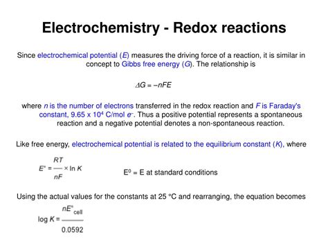 Ppt Electrochemistry Redox Reactions Powerpoint Presentation Free Download Id