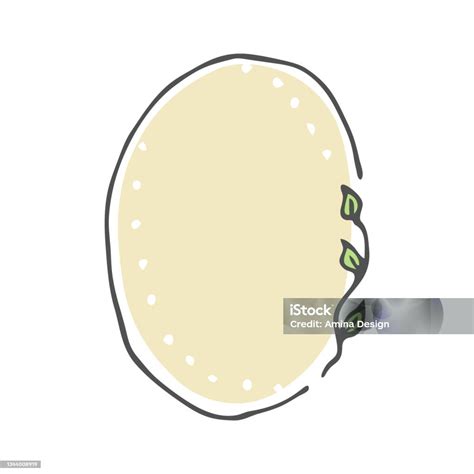 다양한 간단한 작은 식물과 흰색 배경에 잎 수직 타원형 낙서 프레임 손으로 그린 일러스트레이션 0명에 대한 스톡 벡터 아트 및 기타 이미지 Istock