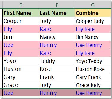 How To Find And Highlight Duplicate Names That Match Both First And Last Names In Excel