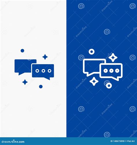 Chat Chatting Mail Email Line And Glyph Solid Icon Blue Banner Line