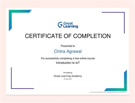 Completed Introduction To Iot Excited To Use My New Skills And Grow In My Career Chitra Agrawal