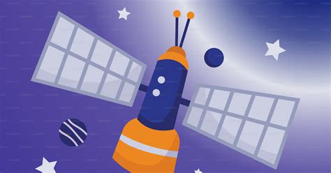 하늘에 떠 있는 위성의 그림 벡터 Unsplash의 우주 이미지