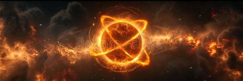 Atomic Nuclear Model Nanostructured Core The Nucleus Of An Atom Surrounded By Electrons Stock