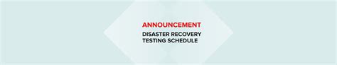 Announcement Disaster Recovery Testing Schedule Techcombank