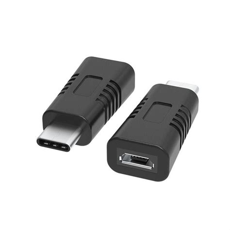 Type C Male Micro Usb To Type C Anti Corrosion Black Durable Portable Type C Male Adapter