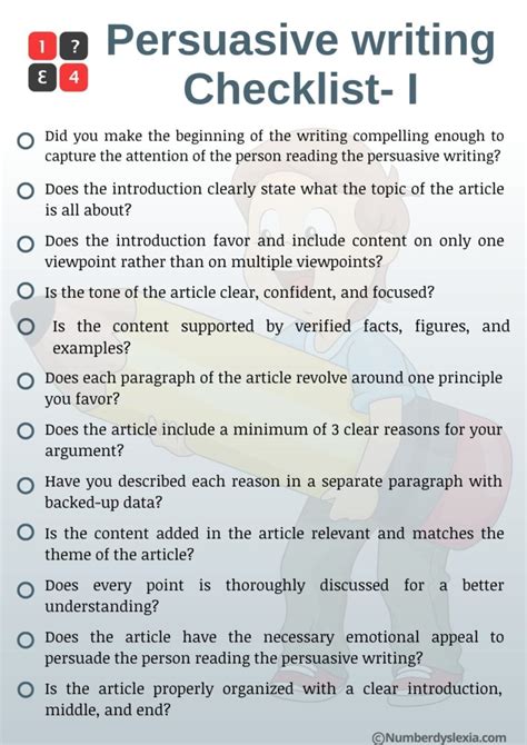 Printable Persuasive Writing Checklist [pdf Included] Number Dyslexia