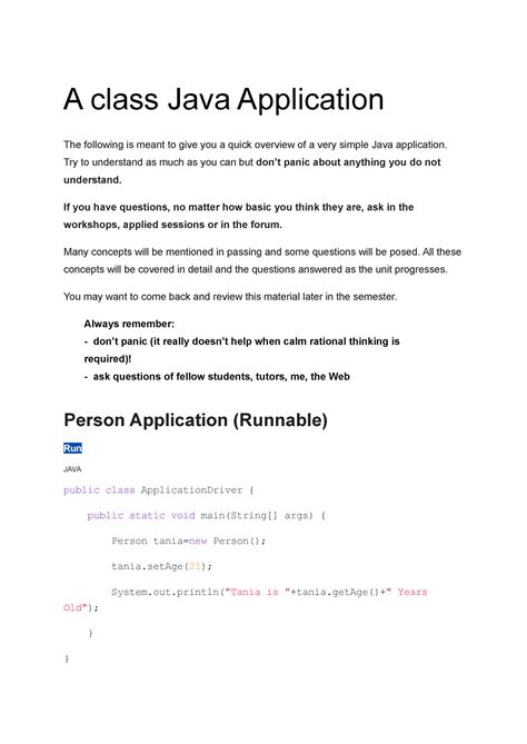 Person Class Part 1 A Class Java Application The Following Is Meant