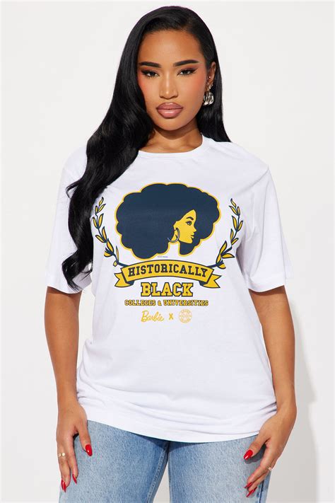 Historically Black Barbie Crest Tee White Fashion Nova