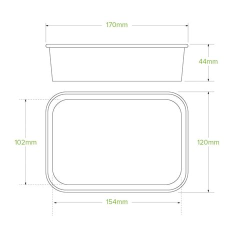 Biopak 500ml Rectangle Pla Lined Paper Container Paper Lane Packaging