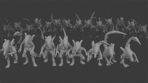 Xenomorph Minis 22 Poses Stl Files Caliuth