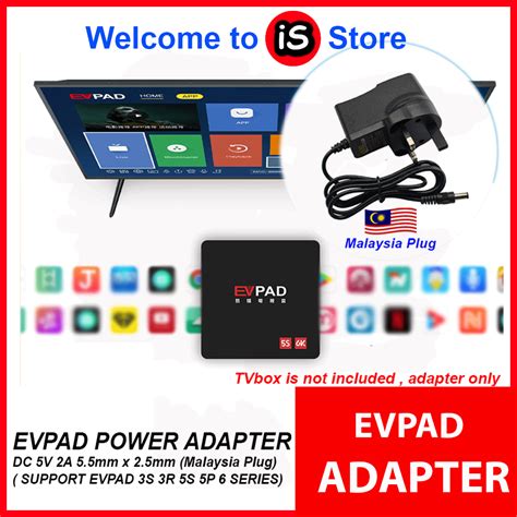 Evpad Eplay Power Adapter Malaysia Plug For Tx3 Mini Tx6 Mxq X96 Evpad 3s 3r 5s 5p 6p Dc 5v 2a
