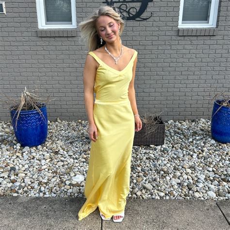 Yellow Satin Evening Gown Yellow Satin Prom Dress Yellow Dress How