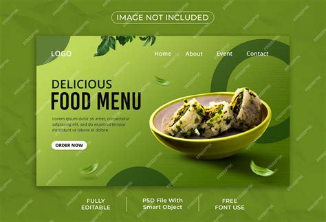 Premium Psd Delicious Restaurant Food Menu Landing Page Web Ui