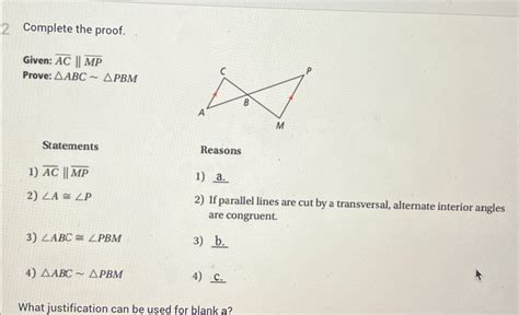 Solved Complete The Proof Given B Prove Chegg Com