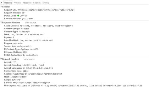 Java Unable To Seek Html5 Video In Spring Mvc Stack Overflow