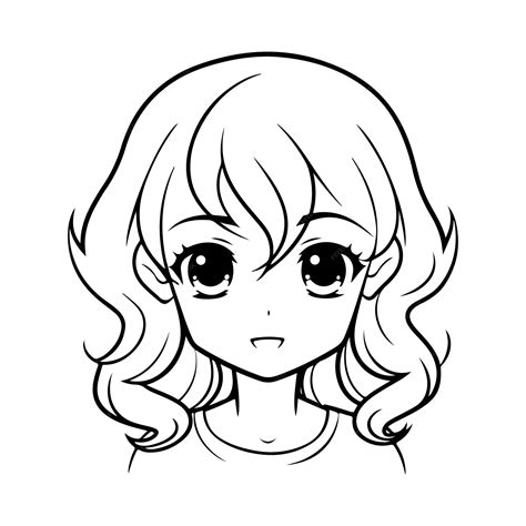 Girl Outline Drawing Anime