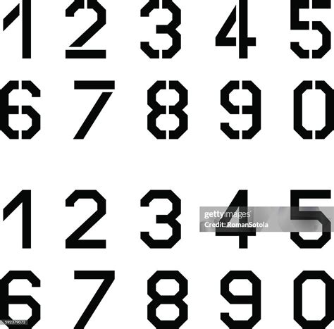 Stencil Angular Font Numbers High Res Vector Graphic Getty Images
