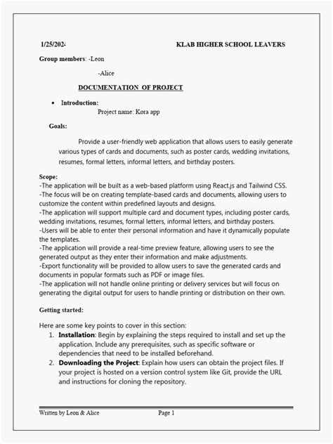 leon and alice project documentation pdf databases parameter