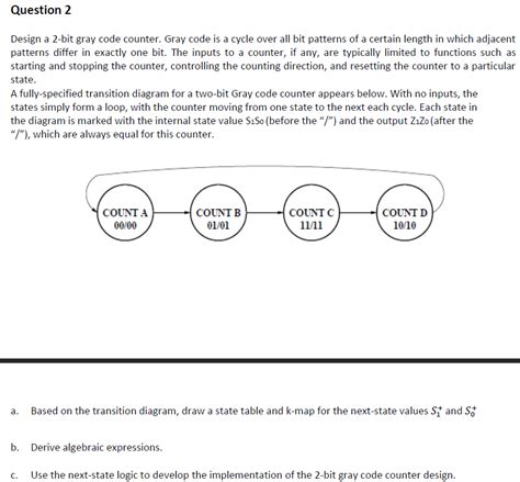 Solved Question 2 Design A 2 Bit Gray Code Counter Gray