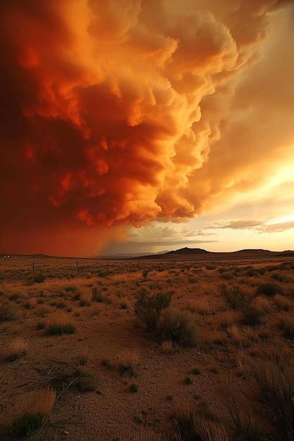 Premium Photo A Large Red Cloud Is In The Sky