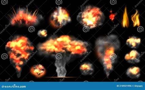 Explosion Fire And Smokeexplosive Details Icon Vector Illustration