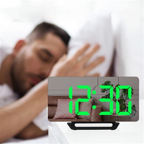 Kokovifyves Digital Alarm Clock Mirror Surface Led Electronic Clocks