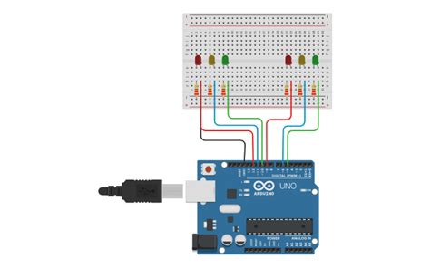 Circuit Design Cruce SemÁforo Tinkercad