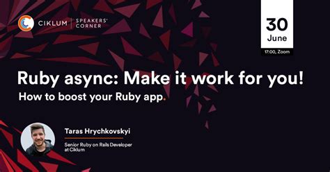 Nazar Kachmar On Linkedin Ruby Async Make It Work For You How To