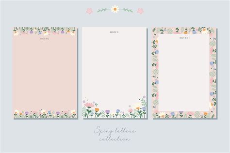 Spring Cute Letters And Notes Template Graphic By Mookamook · Creative Fabrica